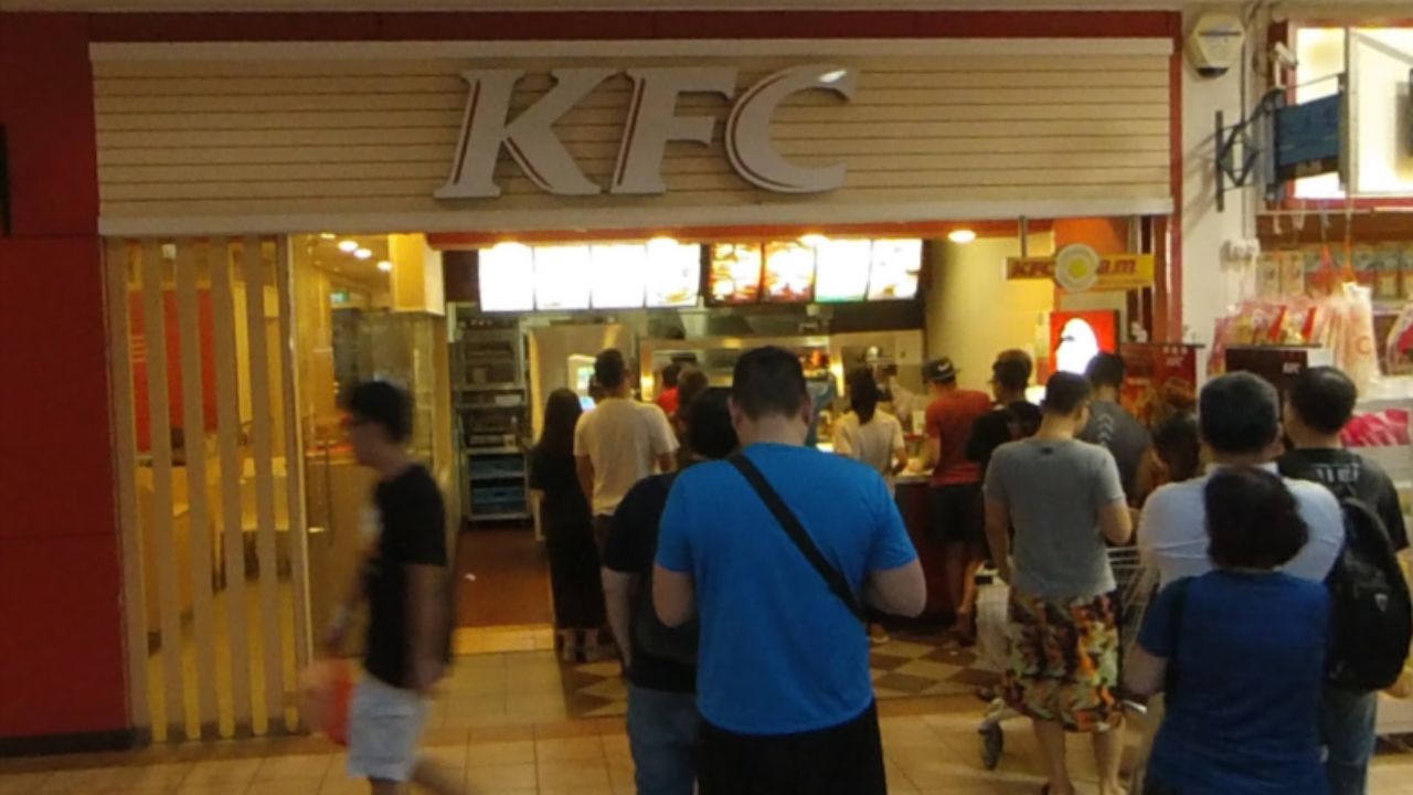 Enjoying Tasty Food at KFC Tampines Mart